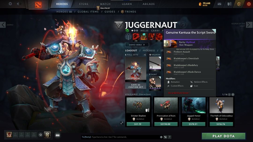 DOTA 2 JUGGERNAUT GENUINE KANTUSA SWORD, Hobbies & Toys, Toys & Games ...