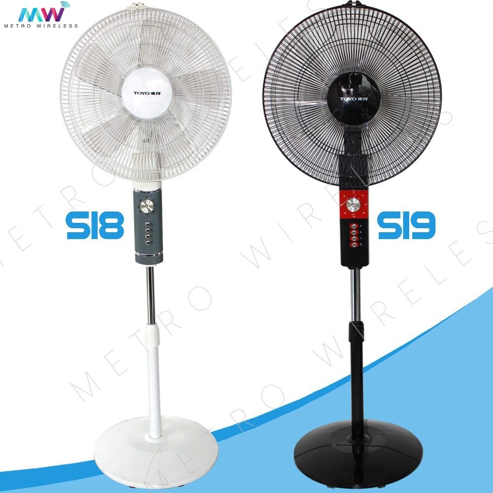 Electric Fan 16" Stand Fan Strong Wind 5 Blades Three-Speeds w/ Timer ...