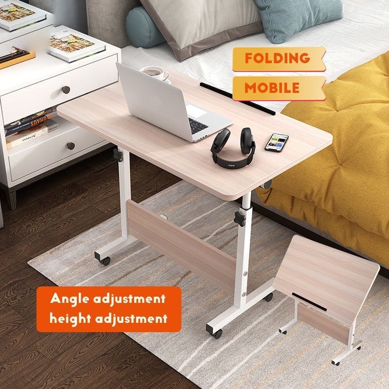 Folding Side Table Mobile Laptop Table Computer Study Desk Adjustable ...