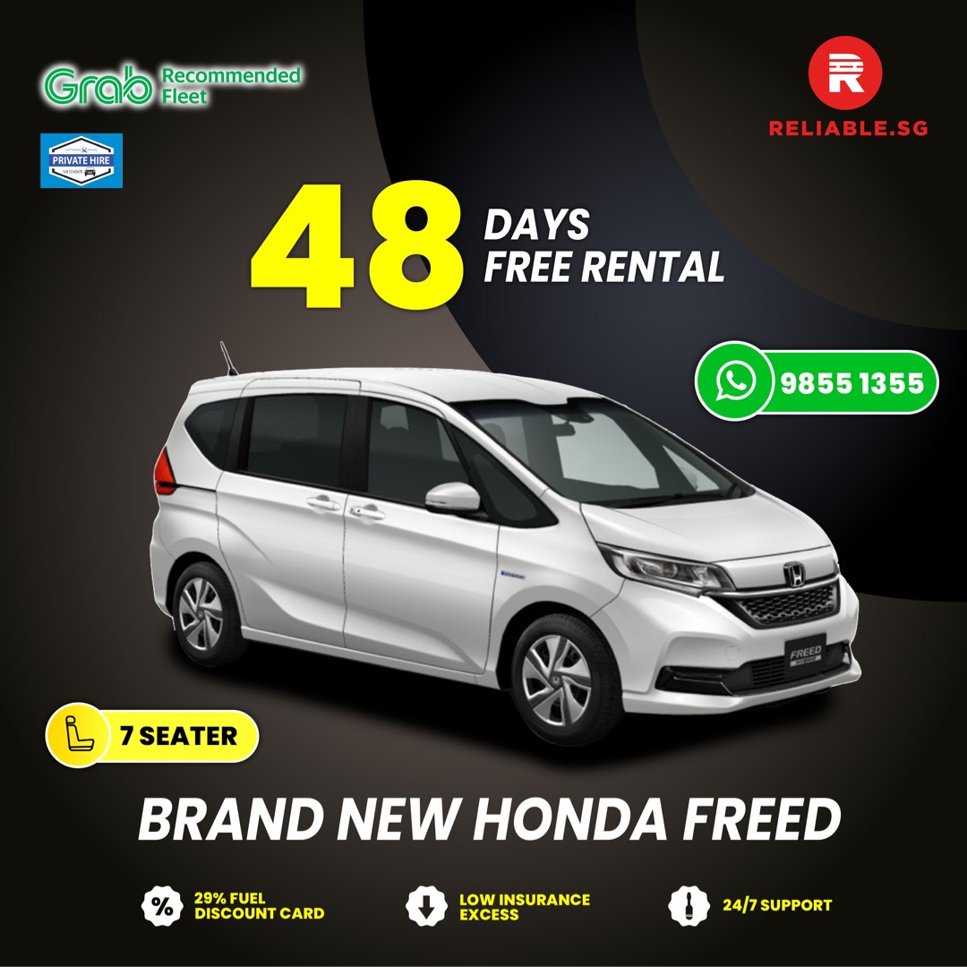 Brand New Honda Freed Hybrid (Grab Fleet Partner PHV Car Rental), Cars ...