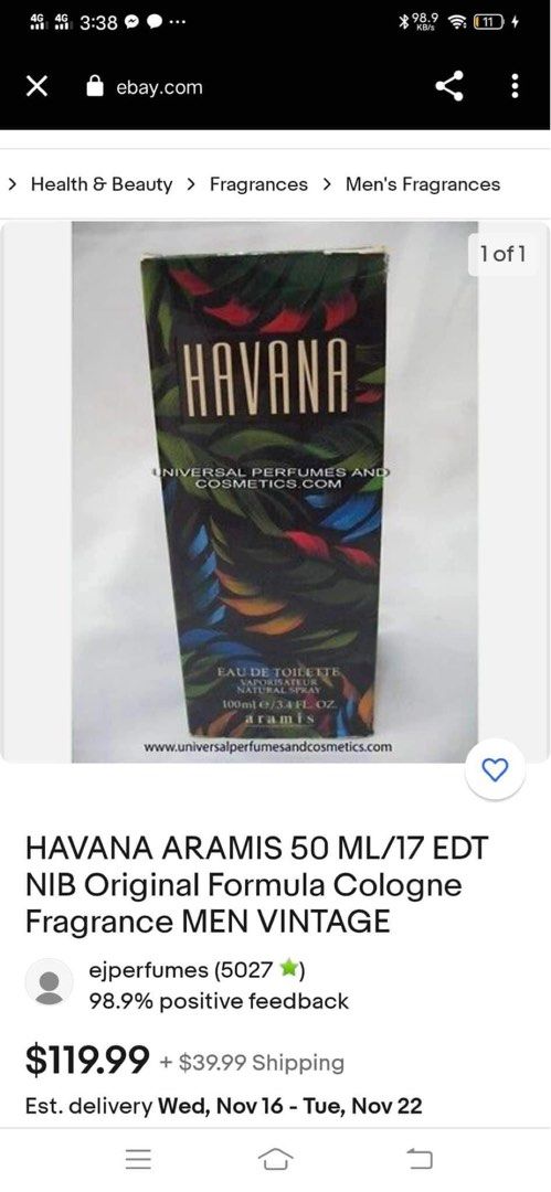 HAVANA by Aramis Eau de toilette, Beauty & Personal Care, Fragrance & Deodorants on Carousell