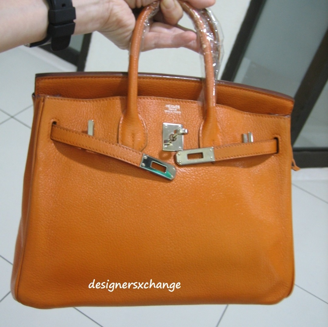 Hermes Birkin 25 Orange Chevre (Goat) Leather Palladium (Stamp K ...