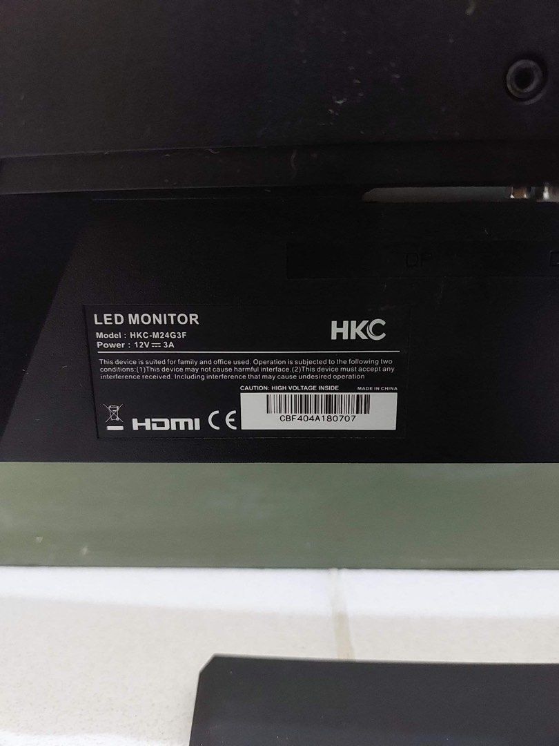 HKC M24G3F 24inches 144hz 1080p desktop monitor, Computers & Tech ...