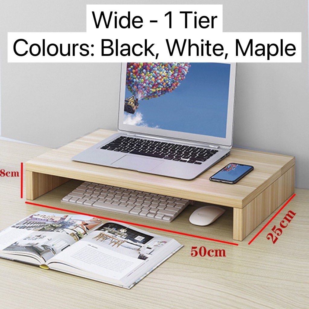 Home Wooden Monitor Riser Stand/Ergonomic Laptop Stand/Desk Organizer ...
