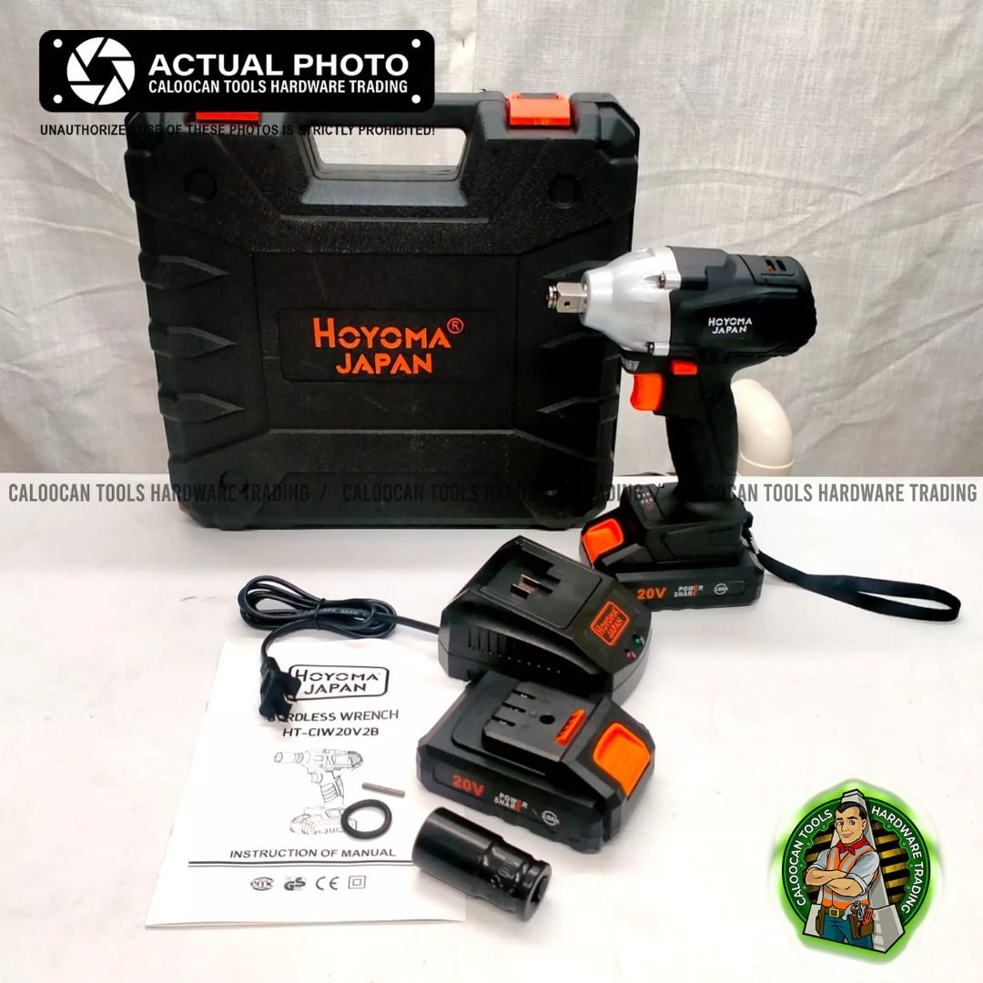 HOYOMA Japan 20V Cordless Impact Wrench (HT-CIW20V2B-BL), Commercial & Industrial, Construction ...
