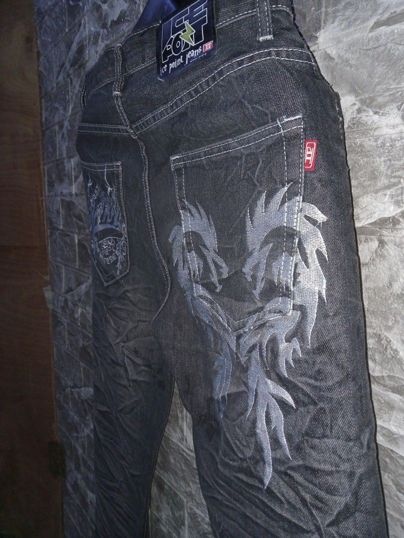 Iced point jeans, Men's Fashion, Bottoms, Jeans on Carousell
