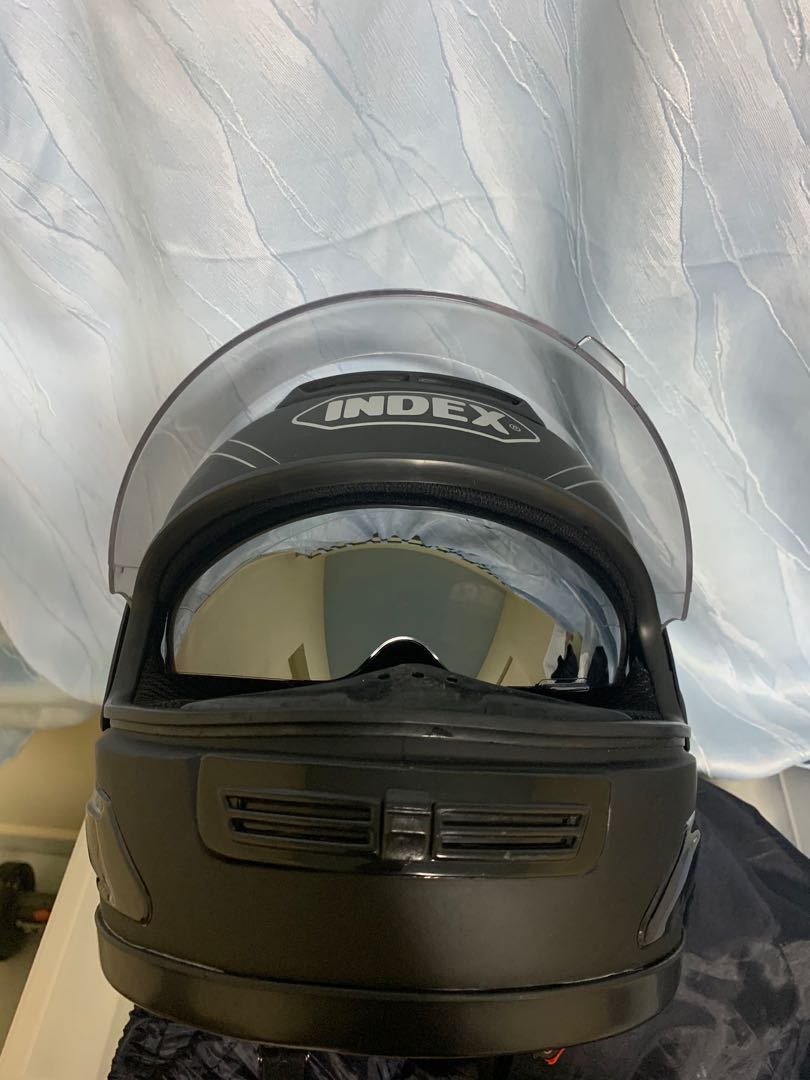 Index full face helmet with sun visor, Motorcycles, Motorcycle ...