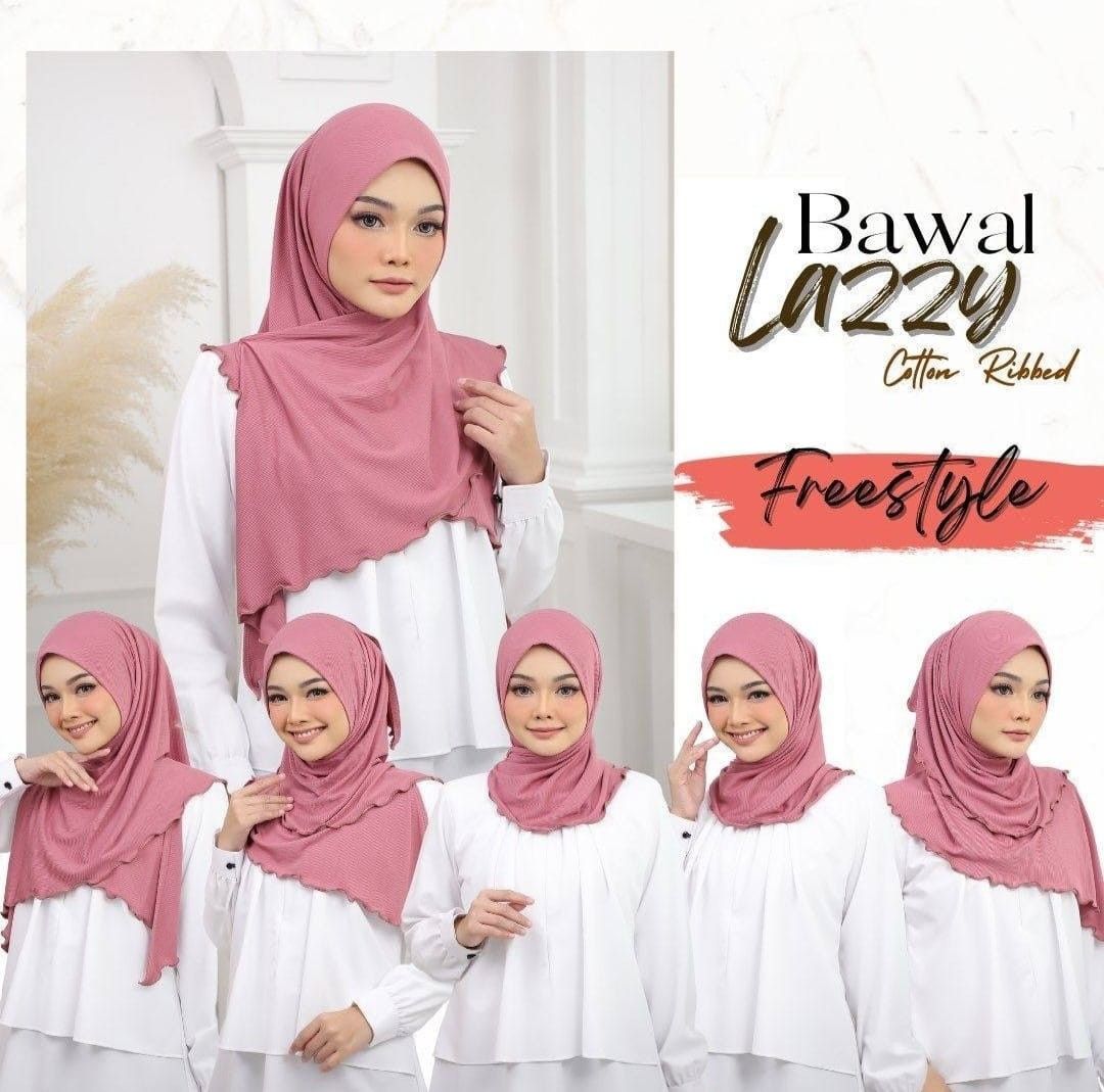 Instant Tudung Bawal Lazzy Ruffle, Women's Fashion, Muslimah Fashion ...