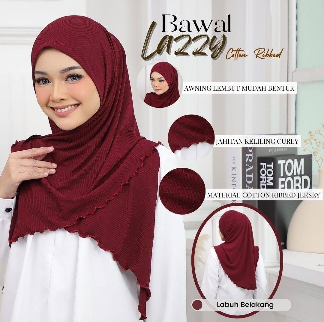 Instant Tudung Bawal Lazzy Ruffle, Women's Fashion, Muslimah Fashion ...