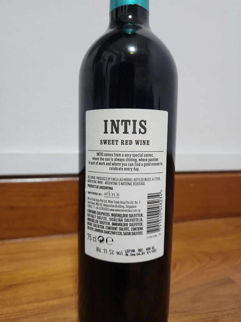 INTIS Sweet Red Wine - Mendoza - Argentina, Food & Drinks, Beverages on ...