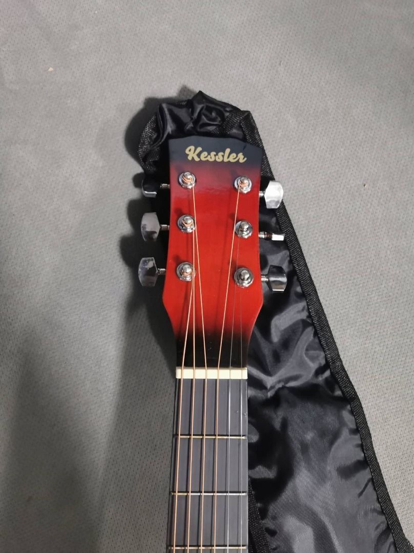 Kessler acoustic guitar Red With bag, Hobbies & Toys, Music & Media ...
