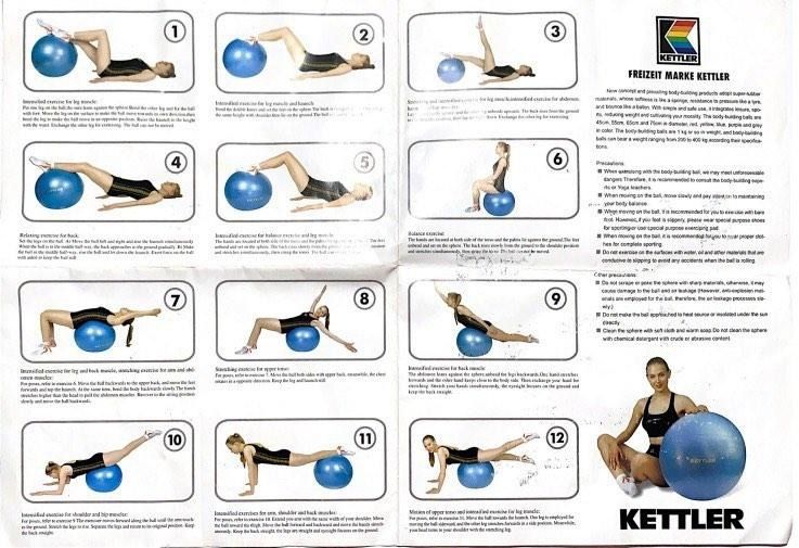 Kettler Deluxe Exercise Ball 65CM with Air Pump and Exercise Poster ...