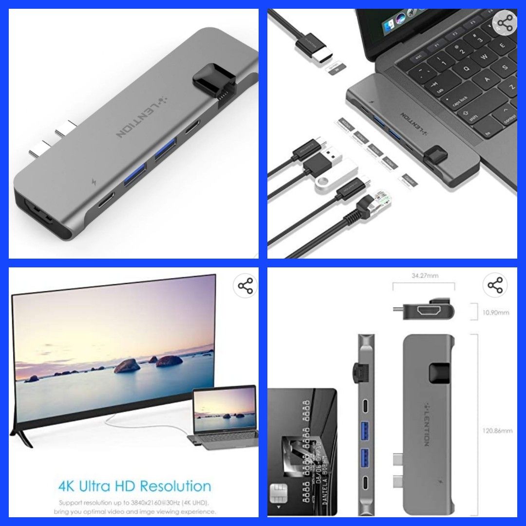LENTION USB C Hub with 100W Power Delivery, 40Gbps USB C Data, 4K HDMI ...