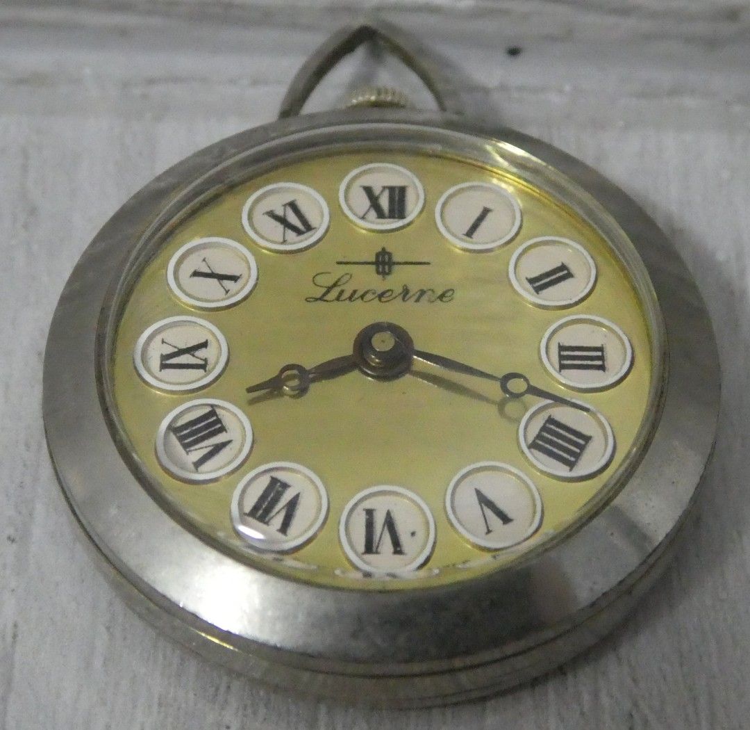 LUCERNE Swiss Made Vintage Mechanical Manual Winding Pendant Pocket ...