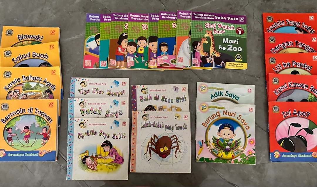Malay books bundle kids children suku kata, Hobbies & Toys, Books ...
