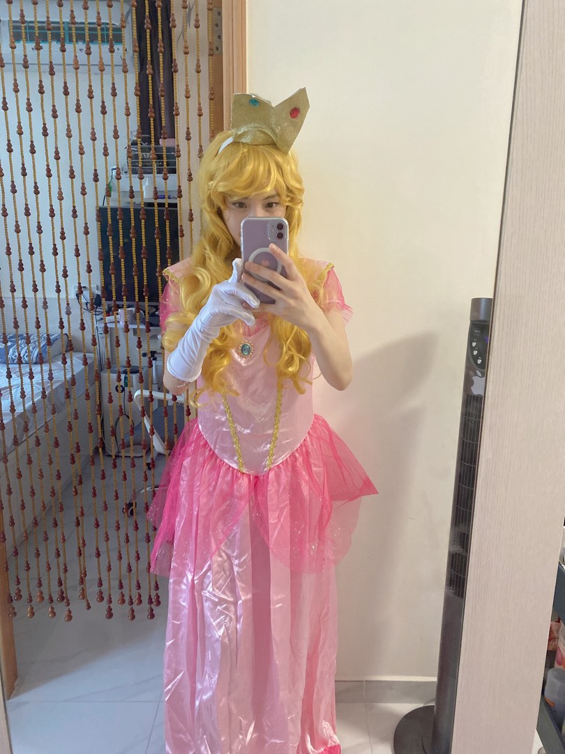 Mario 公主cosplay Princess Dress 碧姬公主Princess Peach, 興趣及遊戲, 玩具 & 遊戲類 ...