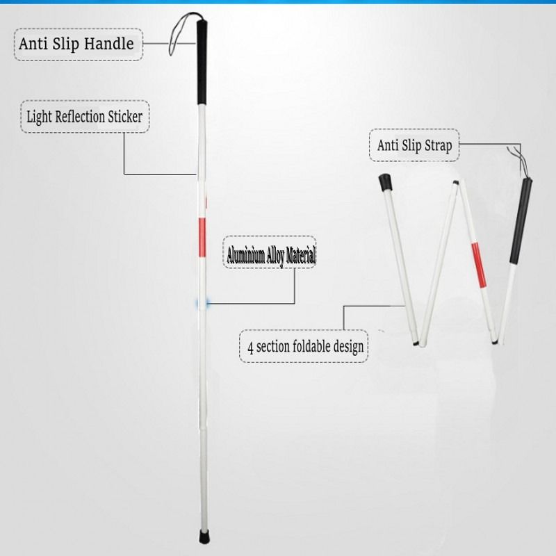 MH Visually Impaired Crutch Cane Blind Walking Stick Walker Aluminium ...
