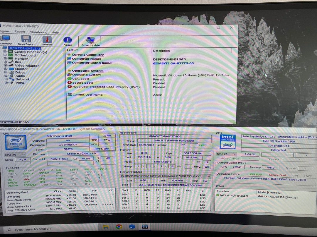 Minimalist HTPC i5 ivy Bridge hdmi DP 240gb SSD 2x4gb ddr3 ram sff mini ...