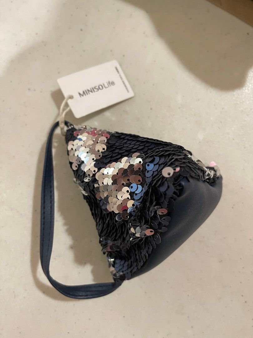 Miniso Pyramid Sequin Pouch, Women's Fashion, Bags & Wallets, Purses ...