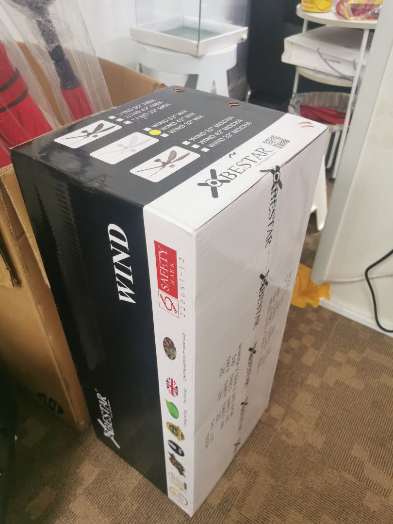 NEW Bestar Ceiling Fan WIND 42" White, Furniture & Home Living ...