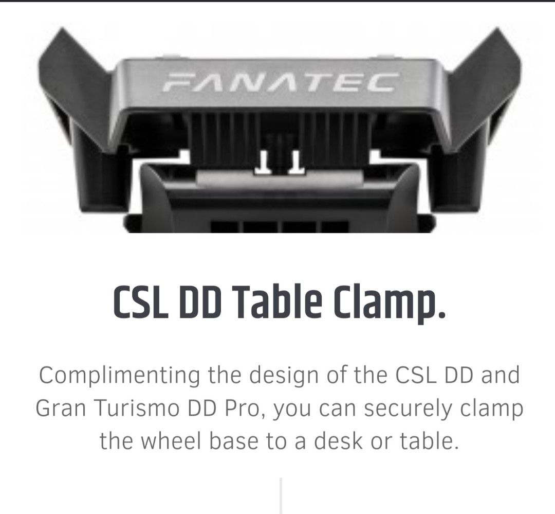 Original Fanatec DD Table Clamp/mount, Video Gaming, Gaming Accessories ...