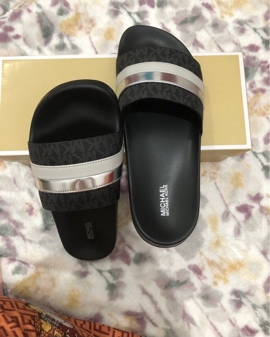 Original Michael Kors Brandy Slide, Women's Fashion, Footwear, Slippers ...