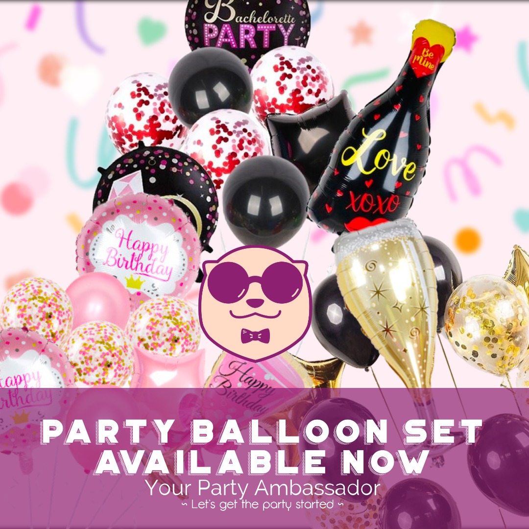 Party balloon inflatable set for birthday, bachelorette, surprise ...