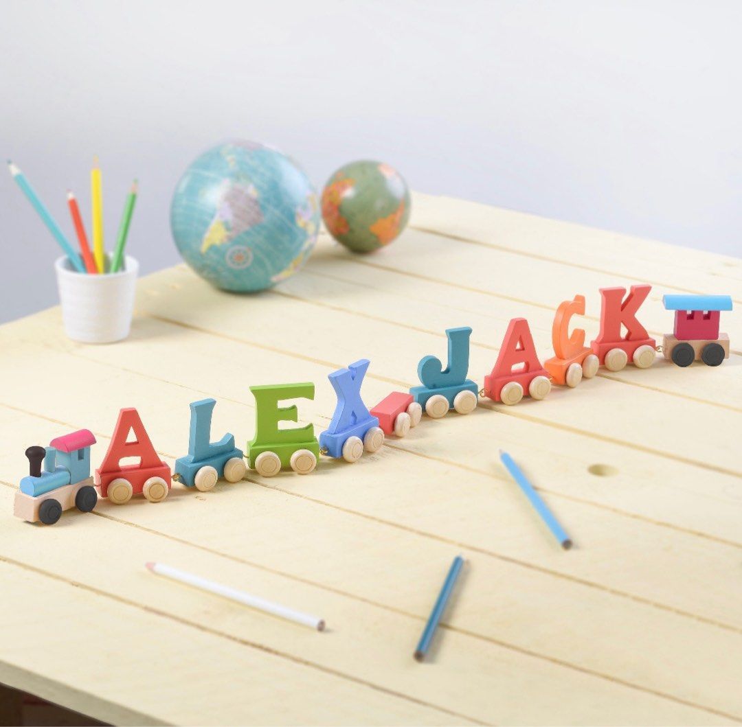 Personalized wooden letter train, Babies & Kids, Infant Playtime on ...