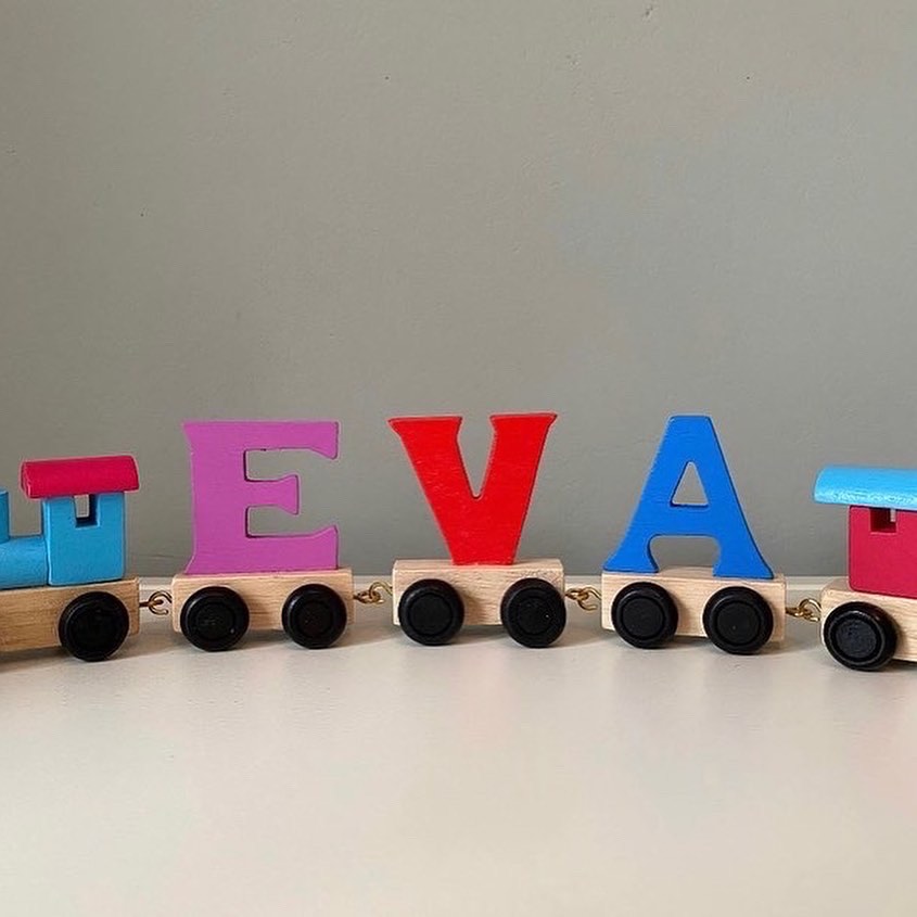 Personalized wooden letter train, Babies & Kids, Infant Playtime on ...