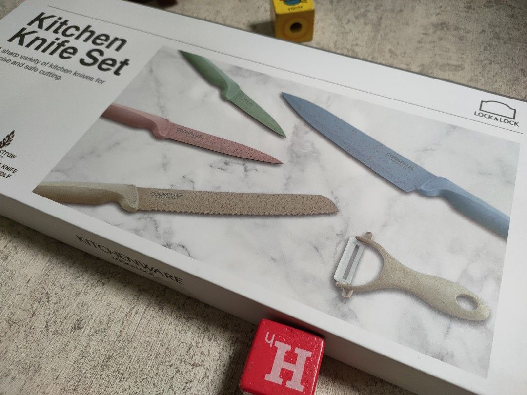 Pisau set lock n lock pastel, Kitchen & Appliances di Carousell