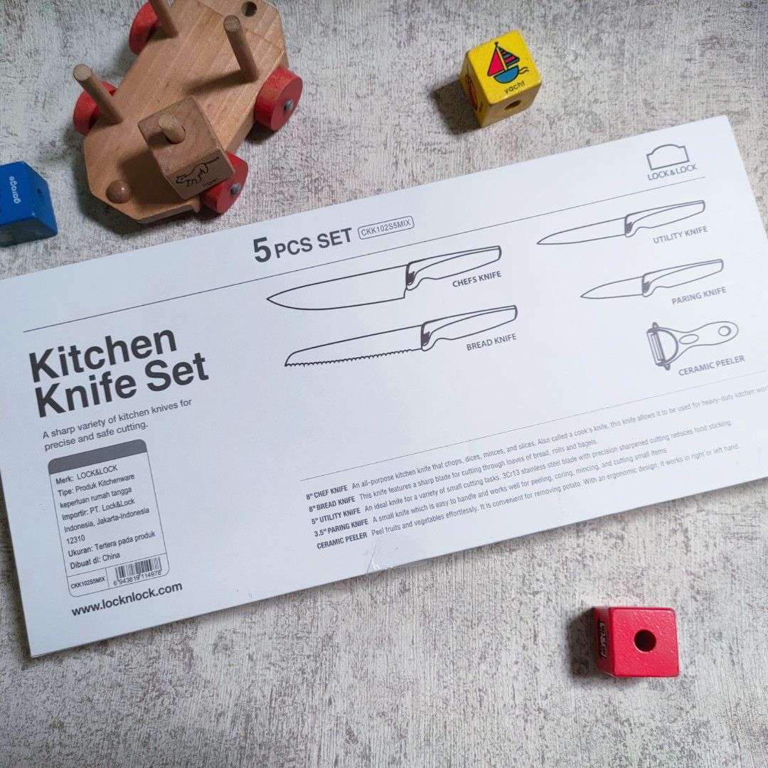 Pisau set lock n lock pastel, Kitchen & Appliances di Carousell