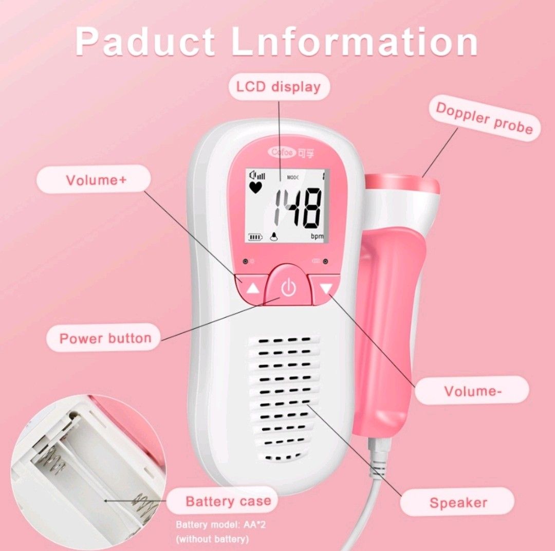 Portable Fetal Doppler for Prenatal Ultrasound, Babies & Kids ...