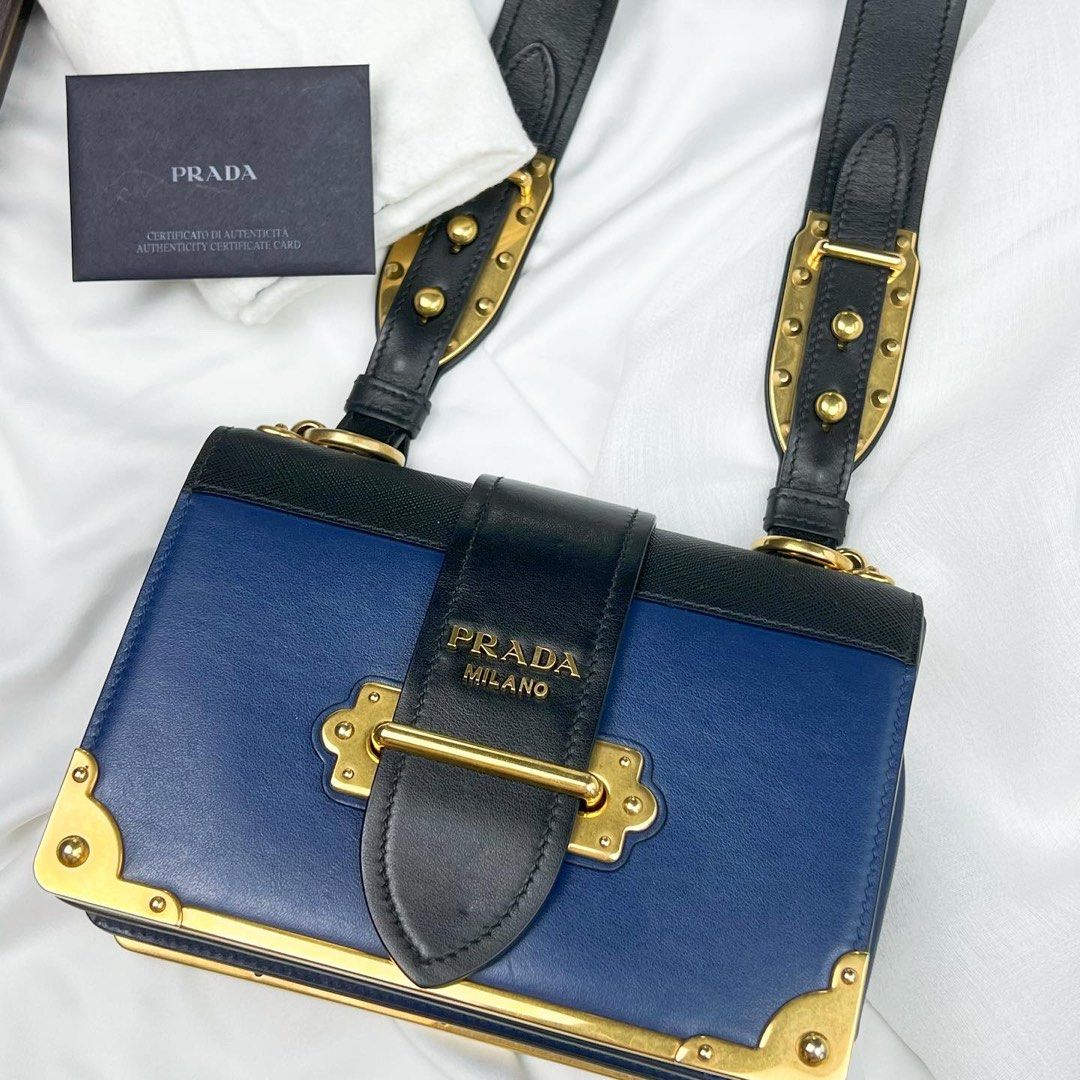Prada Blue Cashier Bag, Luxury, Bags & Wallets on Carousell