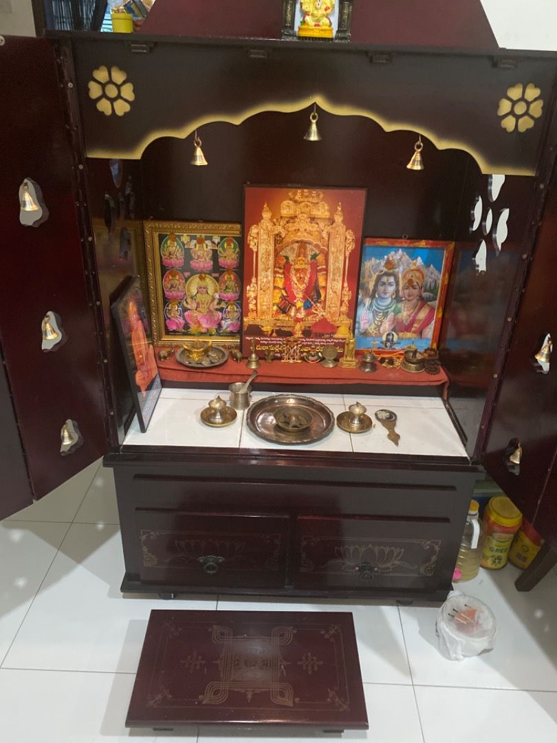 Pooja Alter (Mandir) with stool, Furniture & Home Living, Furniture ...
