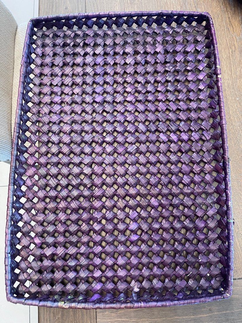 Purple Rattan Tray Dulang Rotan, Furniture & Home Living, Home Decor ...