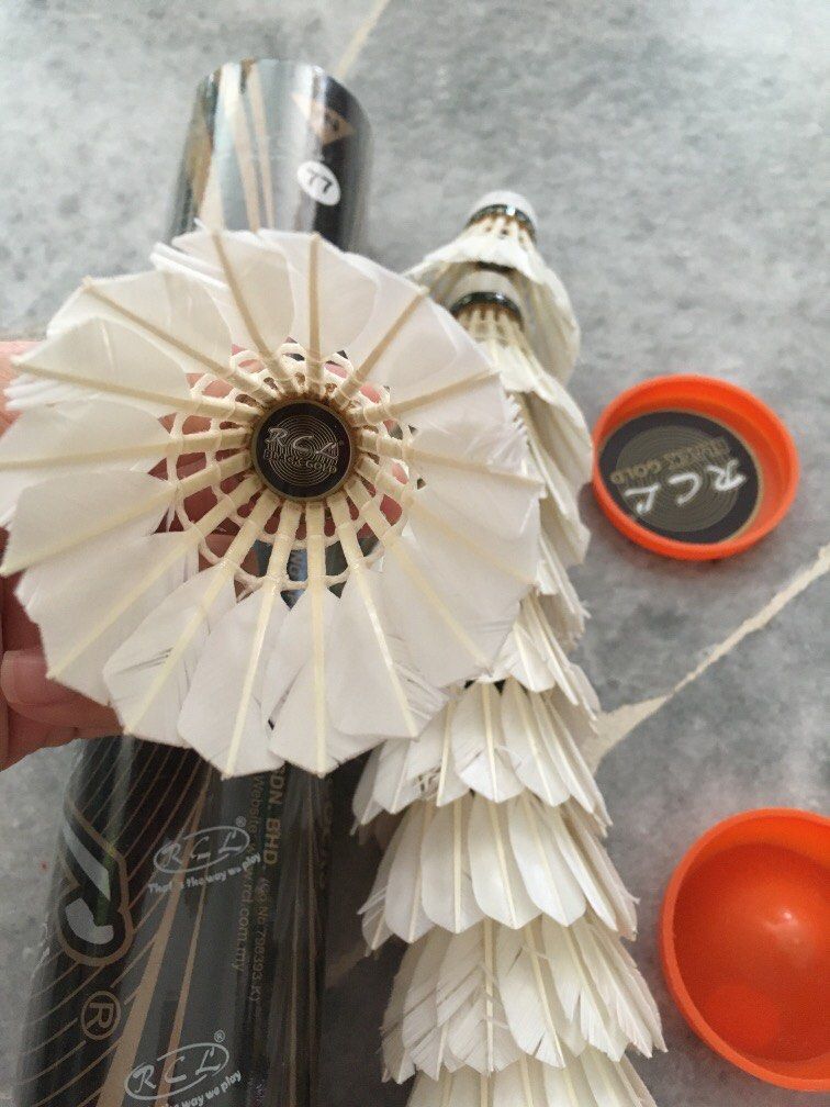 RCL used badminton shuttlecocks black gold, Sports Equipment, Sports ...