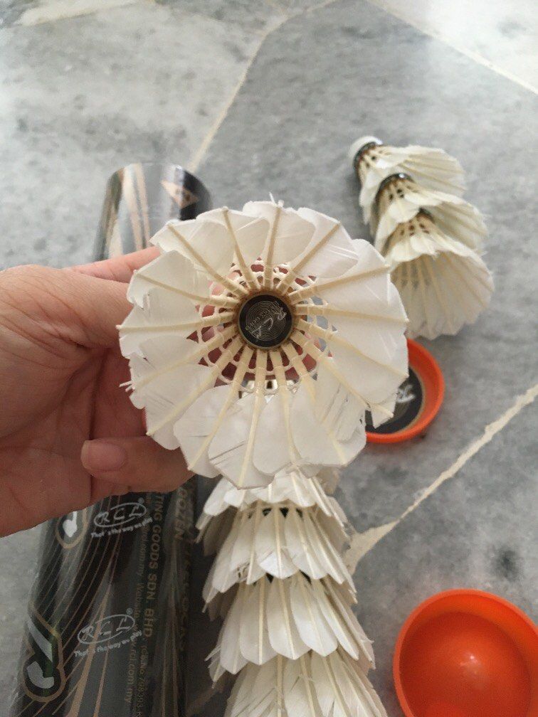 RCL used badminton shuttlecocks black gold, Sports Equipment, Sports ...