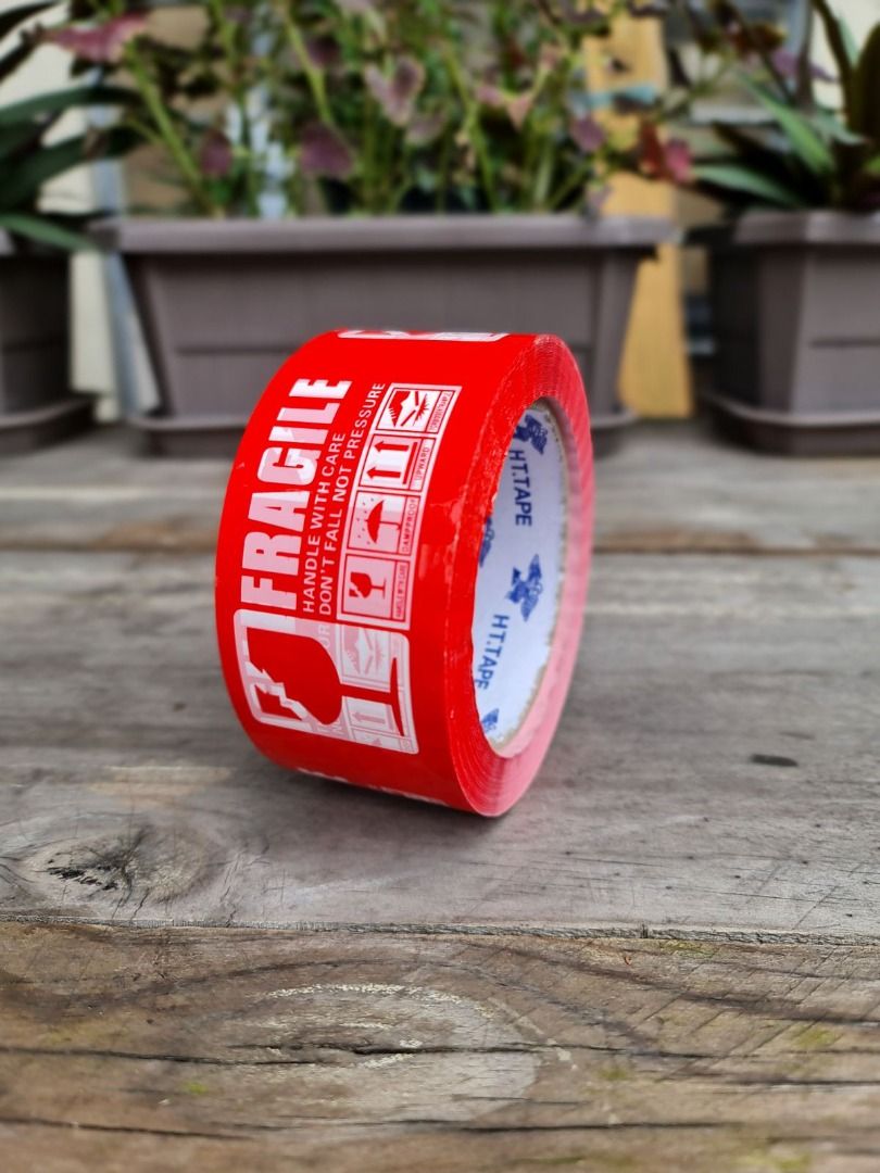 Red FRAGILE Packaging Tapes /2" x 100M, Hobbies & Toys, Stationary ...