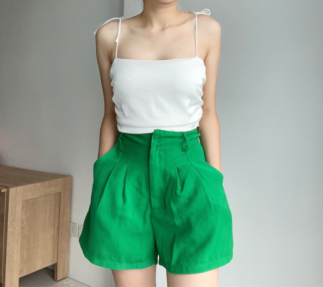 Satin String Top, Women's Fashion, Tops, Sleeveless on Carousell