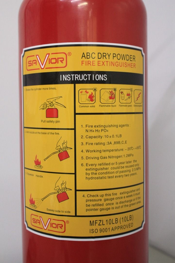 Savior ABC Dry Powder Fire Extinguisher 10lbs, Commercial & Industrial ...