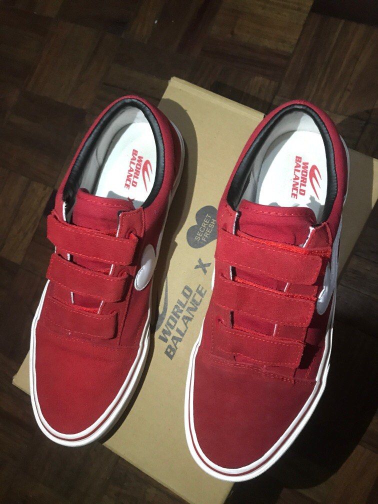 Secret Fresh x World Balance Red, Men's Fashion, Footwear, Sneakers on ...