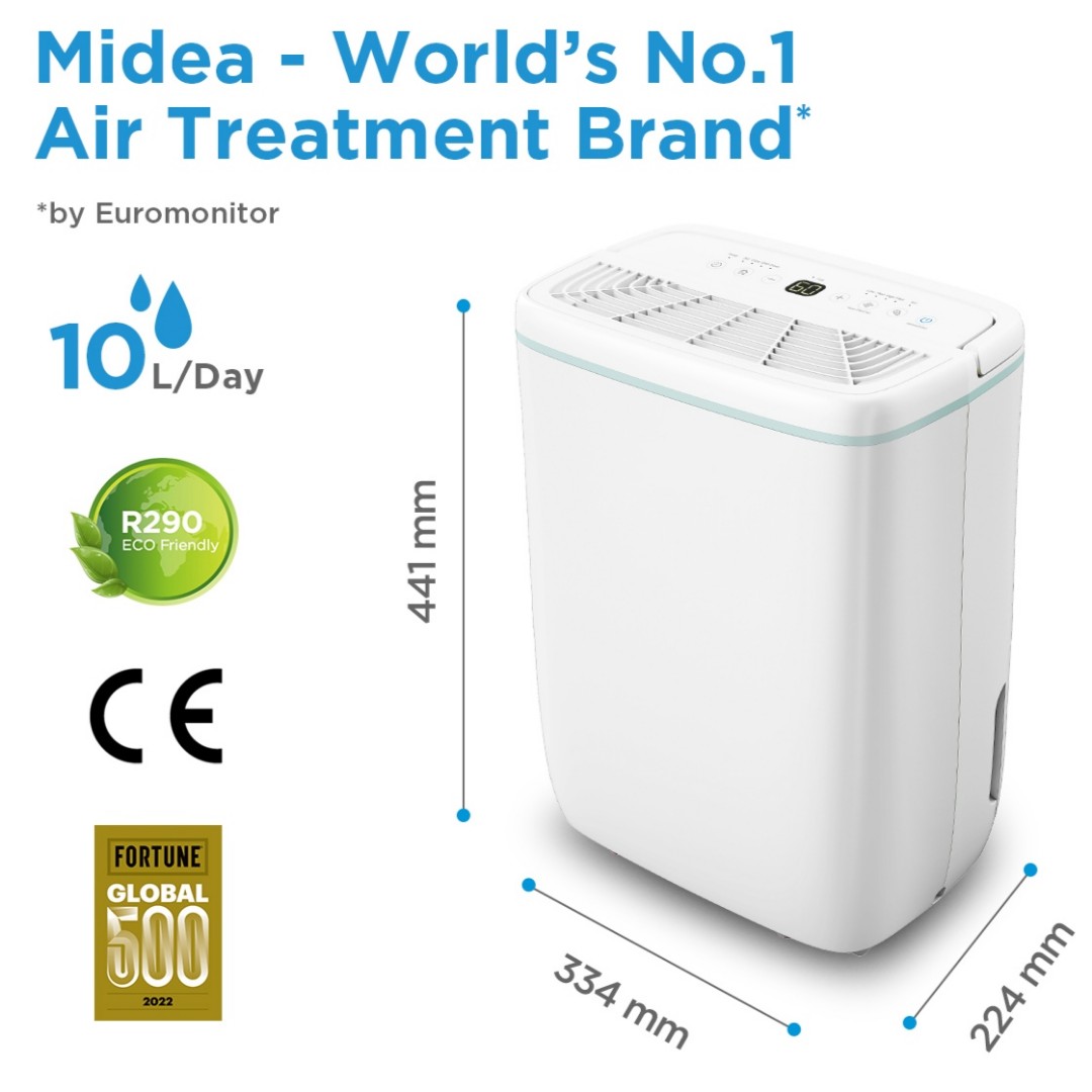 【SG Ready Stock SG PLUG】Midea Super Ionizer Dehumidifier 10L MDDQ ...