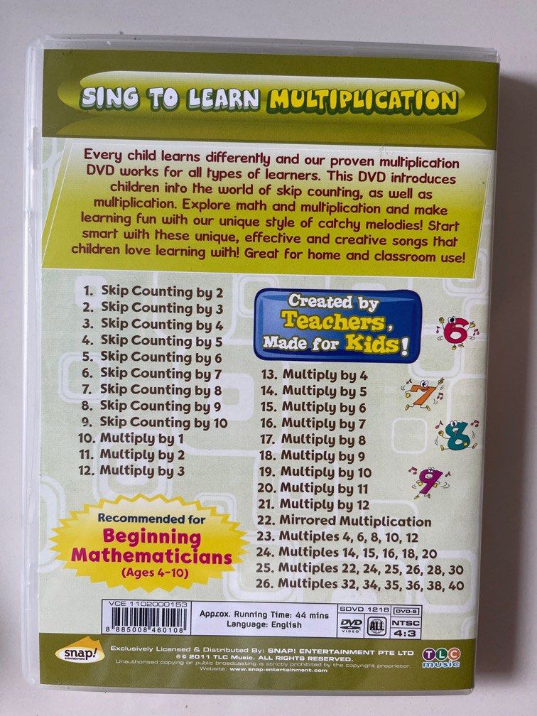 Sing to learn multiplication, Hobbies & Toys, Music & Media, CDs & DVDs ...