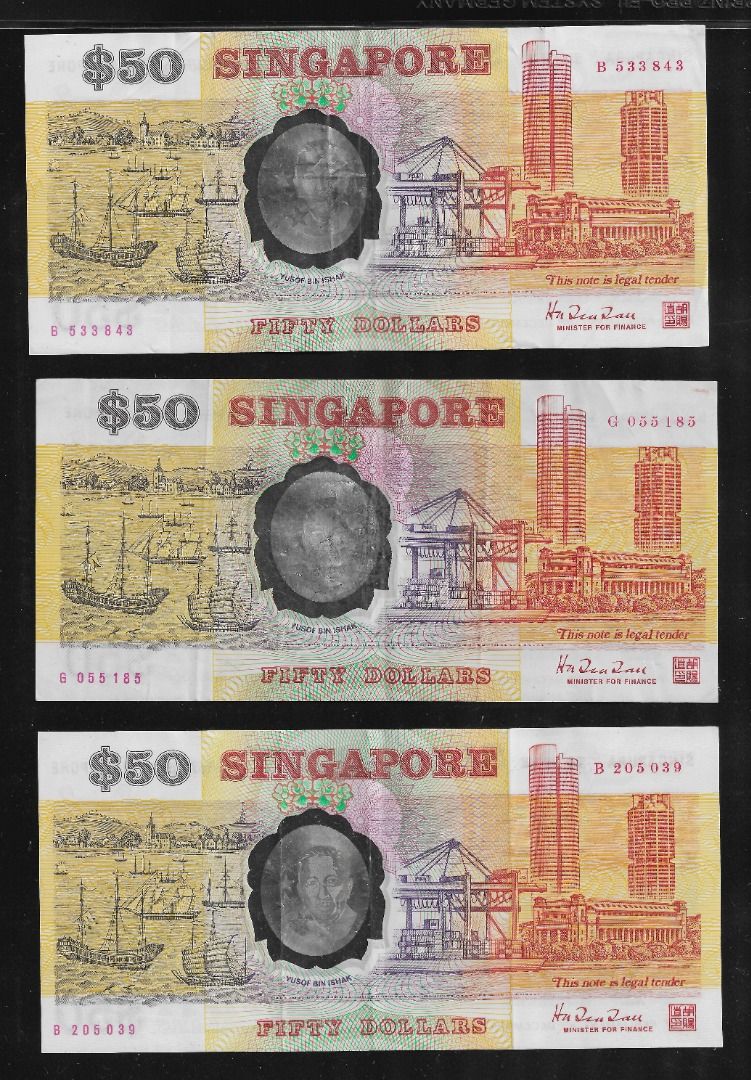 Singapore $50 Commemorative Plastic banknotes; for 3 copies, Hobbies ...