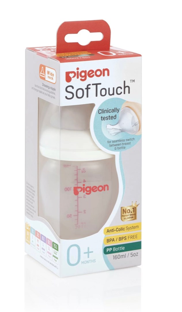 SoftTouch Wide Neck PP Nursing Bottle 160ML, Babies & Kids, Nursing & Feeding, Breastfeeding ...