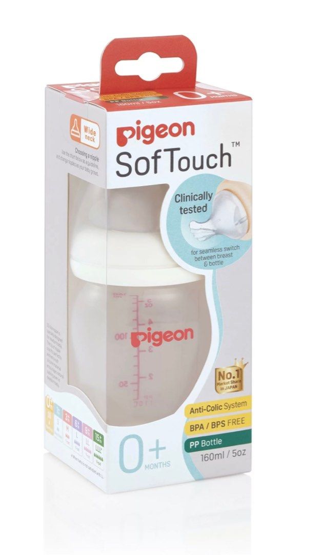 SoftTouch Wide Neck PP Nursing Bottle 160ML, Babies & Kids, Nursing & Feeding, Breastfeeding ...