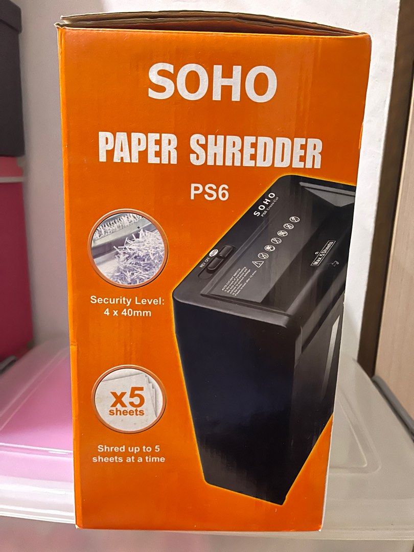 SOHO PS6 Cross Cut Paper Shredder, TV & Home Appliances, Other Home ...