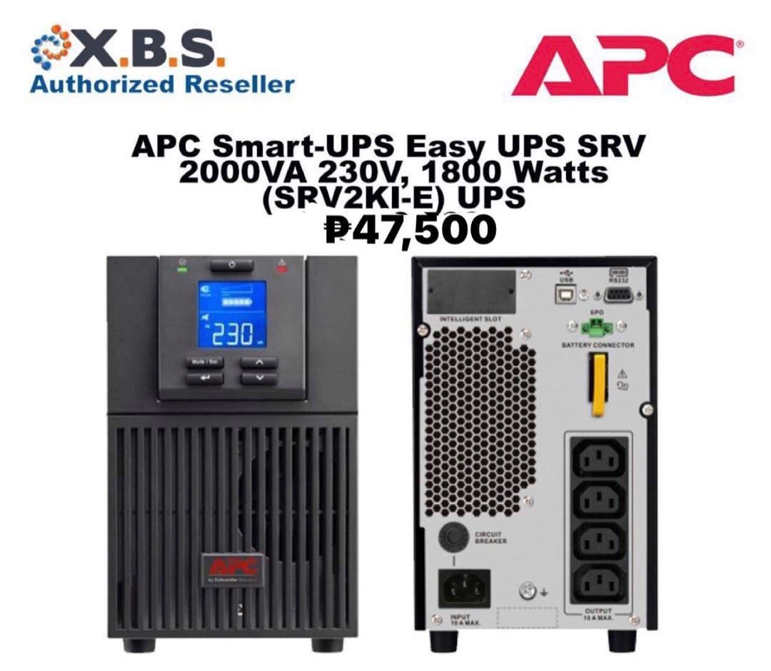 SRV2KI-E APC Smart-UPS Easy UPS SRV 2000VA 230V, 1800 Watts, Computers ...