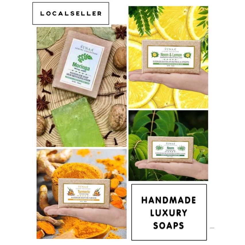 Synaa Luxury Handmade Soap: Moringa / Neem/ Neem&Lemon / Turmeric ...