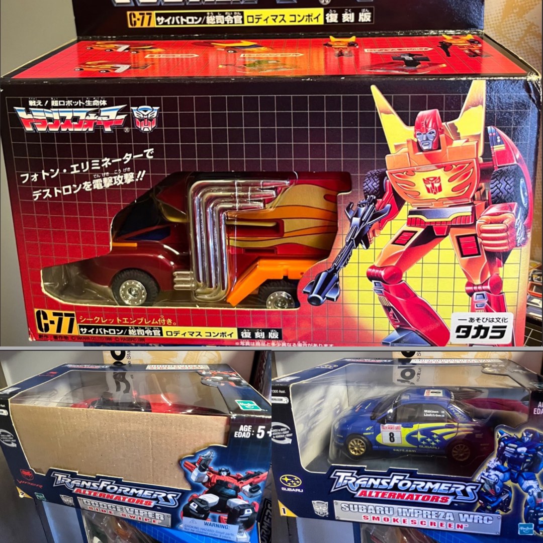 3xTakara Transformer set - Rodimus Prime (C-77), Side swipe & Smoke Screen, Hobbies & Toys, Toys ...